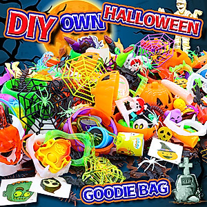 Olganicor 400PCS Halloween Party Favors for Kids,Halloween Treat Bag Fillers,Bulk Halloween Toys ,Halloween Treasure Box Toys, Halloween Goodie Bag Stuffers,Carnival Prize Toys Classroom Reward
