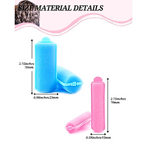 64 Pieces Sponge Hair Rollers: 2 Sizes for Medium Length Styling, Flexible Foam Curlers for Overnight Curl and Volume