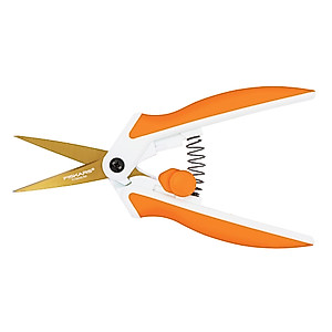 Fiskars Scissors 190520-1001 Titanium Micro-Tip Easy Action Scissors, 6 Inch, Orange