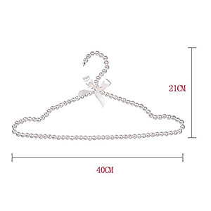 Aimeely Pack of 5 Pearl Clothes Pants Hangers Bowknot Beaded Wedding Home Shop Clothes Rack 1#