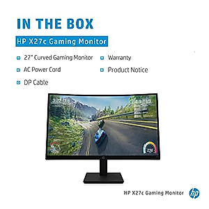 HP 27-inch Curved 165Hz FHD Gaming Monitor, Eyesafe (X27c, Black)