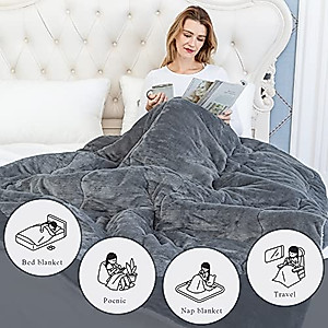 CHOSHOME Sherpa Fleece Blanket Twin Size Super Thick, Fuzzy Plush Flannel Blanket for Couch, Sofa and Bed, Microfiber Lightweight Reversible Soft Cozy Warm Luxury Bed Throw Blanket, 60x80 Inches