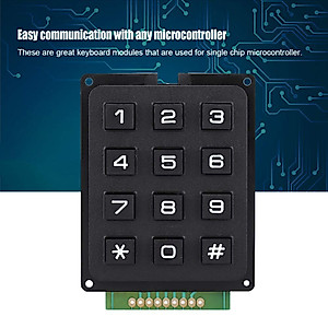 Dpofirs 3x4 Mini Universal Keypad Module for Single Chip Microcontroller, 12 Keys Portable External Keypad, Numeric Keypad Module for Projector Controller
