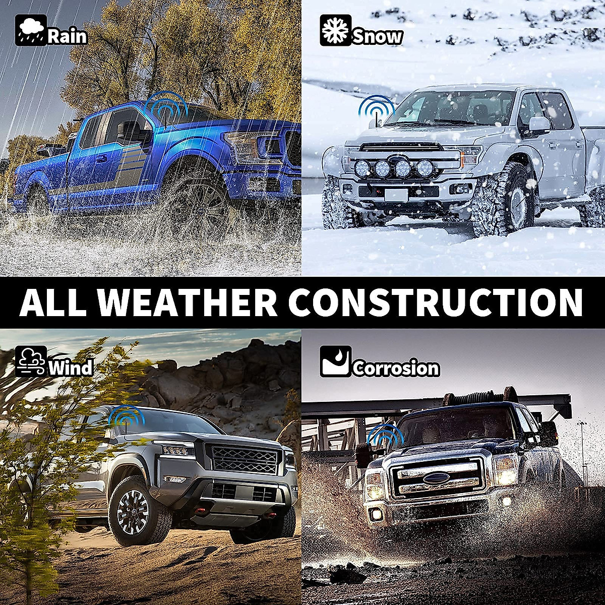 Bingfu Car Radio Antenna Mast Carbon Fiber Truck Antenna Replacement for Ford F150 Raptor F250 F350 F450 Super Duty, Dodge RAM 1500 2500 3500, Toyota, Nissan, Jeep