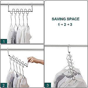 Meetu Space Saving Hangers Magic Cloth Hanger Metal Closet Organizer for Closet Wardrobe Closet Organization Closet System (Pack of 12)