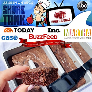 Baker's Edge Brownie Pan, The Original All Edges Brownie Pan for Baking | Premium Doble Nonstick Coating, Heavy Gauge Cast Aluminum Construction, Rectangular 9x12” Size Baking Pan - US Patented Design