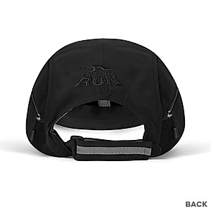 Gone For a Run Ultra Pocket Hat | Moisture Wicking and Reflective Run Hat | Black