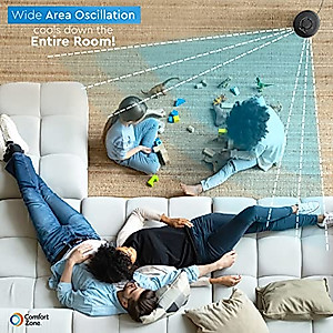 Comfort Zone 29" Powerful 3-Speed Oscillating Slim Tower Fan with Performance Blades and Sturdy Base, Ideal for Home, Bedroom, Dorm & Office, CZTF290BK