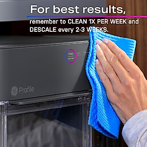 GE Profile Opal 2.0, Chewable Crunchable Countertop Nugget Ice Maker, Scoop included, 38 lbs in 24 hours, Pellet Ice Machine with WiFi & Smart Connected, Stainless Steel