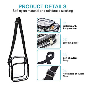 Stadium Approved Clear Mini Backpack,Clear Bag Stadium Approved,Clear Crossbody Purse Bag for women and men