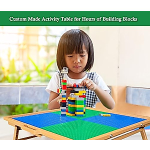 El Toro Creative Large Foldable Building Block Table for Kids – Durable Faux-Wood, Includes Storage, Portable Play Desk