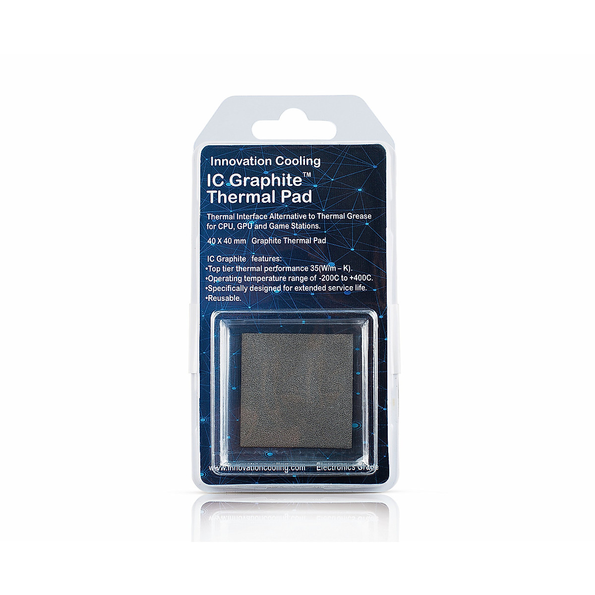 Innovation Cooling Graphite Thermal Pad – Permanent Replacement for Thermal Paste/Grease (40 X 40mm)
