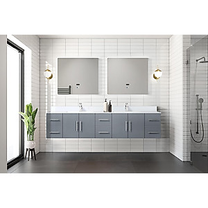 Bell+Modern Sonoma 84 in. W x 22 in. D Dark Grey Double Bath Vanity and Cultured Marble Top