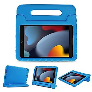 ProCase Kids Case for iPad 9th Generation/iPad 8/iPad 7, iPad 10.2 Case 2021 2020 2019/iPad Air 10.5/iPad Pro 10.5 Kids Case, Shockproof Lightweight Case with Convertible Handle-Blue
