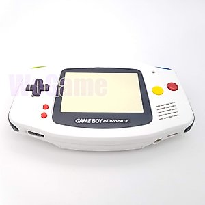 Full Housing Case Cover Housing Shell Replacement for Game boy Advance GBA Shell Case with Buttons Kit (White with Colorful Buttons)