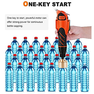 Saladulce Electric Bottle Capping Machine 60Kg/f Handheld Bottle Cap Sealer Bottle Screwing Sealing Machine for 10-50mm diameter Plastic Bottles 160W 110v