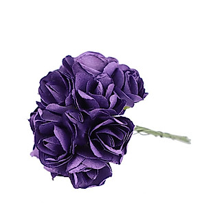 Balsa Circle 144 Purple Craft Paper Roses - Mini Flowers for DIY Wedding Birthday Party Favors Decorations Supplies Bulk