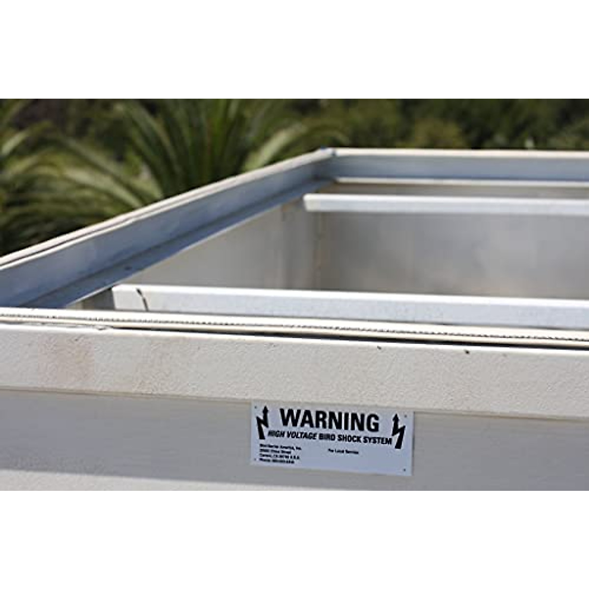 Bird Barrier Bird-Shock Flex-Track – 50ft Low Profile Electrified Track Bird Deterrent – Flexible PVC Strips with Stainless Steel Braid – Bird Repellent for Roofs, Parapets, Ledges - Sign Red