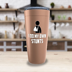Get Well Soon Copper Viking Tumbler 20oz - I Do My Own Stunts - Broken Arm Hand Bone Tees Leg Wrist Elbow Injury Motorcycle Stuntmen Meaningful