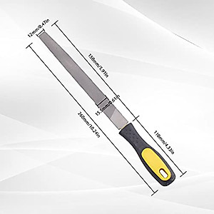 6 Inch Flat File Metal Axe Cut Sharpener with Soft Rubber Handle, Dual Sided Axe Sharpening File for Wood, Metal, Steel, Burr,Pipe Trimming
