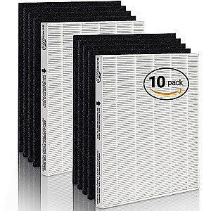 115115 replacement Filter for Winix Air Purifier C535 Filter A, 2 True HEPA(H13) Filter + 8 Activated Carbon Filters （2 Sets-A Total of 10）