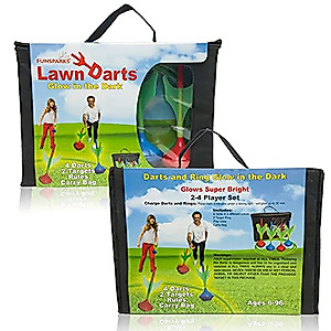 Funsparks Lawn Darts Game Set - Glow in The Dark Soft Tip Lawn Games Outdoor Games for Adults and Family - Yard Games and Outdoor Games for Kids Ages 8-12