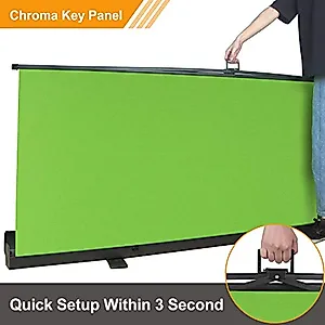 EMART 77in x 92in Collapsible Chromakey Panel Green Screen for Photo Backdrop Video Studio, Live Game, Portable Pull Up, Solid Aluminium Base Wrinkle-Resistant Fabric, Auto-Locking Air Cushion Frame