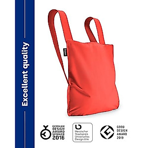 Notabag Original 2 in 1 Backpack and Bag (Red) – Backpack waterproof – reusable grocery bags foldable – clever design for more flexibility – backpack waterproof – grocery tote bag