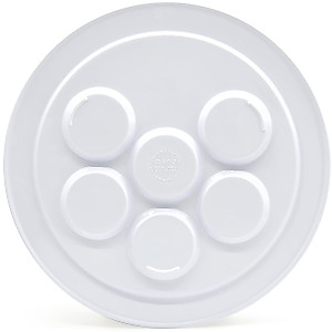 The Dreidel Company Passover Classic Silver Seder Plate, Melamine Silver Design Passover Seder Plates, Traditional Kaarah For Pesach 12" (Single)