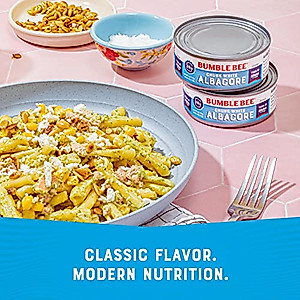 Bumble Bee Chunk White Albacore Tuna in Water, 5 oz Cans (Pack of 4) - Wild Caught Tuna - 20g Protein per Serving - Non-GMO Project Verified, Gluten Free, Kosher - Great for Tuna Salad & Recipes