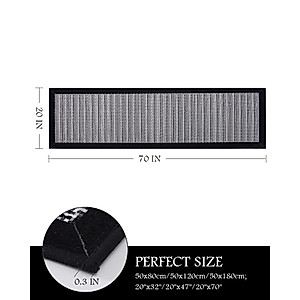 PADOOR Kitchen Rugs and Kitchen Mats Non Skid Washable - Non Slip Absorbent Kitchen Runner Rugs for Floor, Machine Washable Standing Mats for in Front of Sink,Laundry Room,Hallway(20"x70",Black)