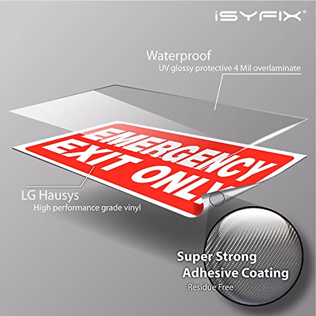 Emergency Exit Only Signs Stickers, 2 Pack 10x7 Inch – Premium Self-Adhesive Vinyl Decal, Laminated for Ultimate UV, Weather, Scratch, Water & Fade Resistance, Indoor & Outdoor