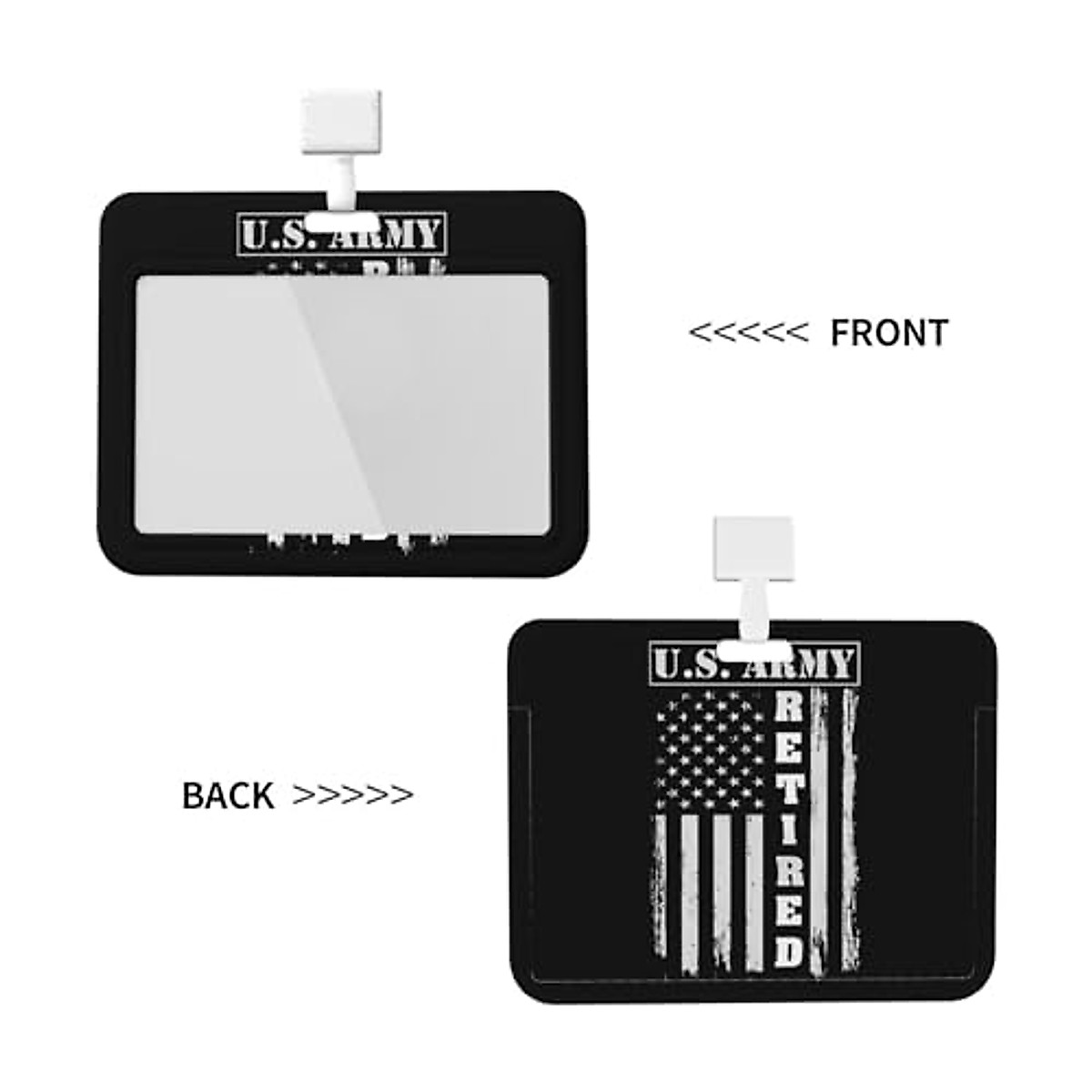 Army Retired Flag Durable Hanging Rope Card Badge Holder for All Occasions1