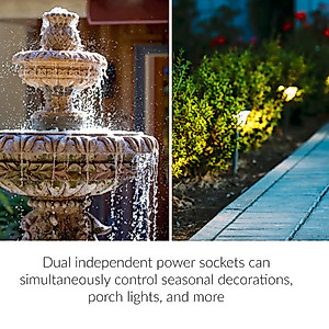 D-Link Wi-Fi Smart Outdoor Plug with 2 Outlets and 1 USB Port, No Hub Required, Works with Google Assistant (DSP-W320-US) , Black