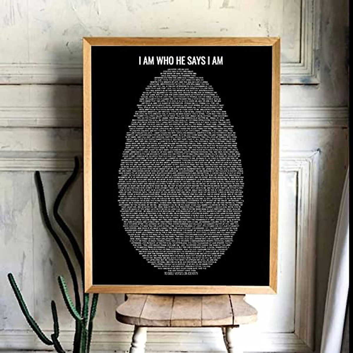 Fingerprint 70 Bible Verses on Identity by Project Made New, Jesus Painting, Thumbprint, Christian Art, lds art, Bible Art, Scripture Art Print Gods Thumbprint Fingerprint (White, 20x30)