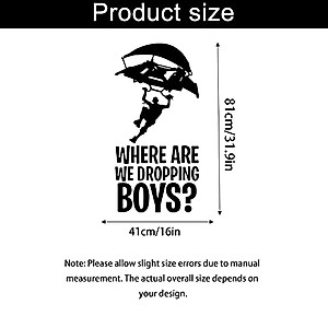 Game Wall Decal Wall Sticker, Where are We Dropping Boys Gaming Vinyl Decal Sticker, Game Stickers Poster Murals for Boys Room, Teen Bedroom Art Decorations