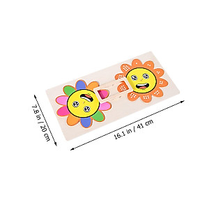 TOYANDONA 2 Sets Flower Matching Puzzle Kid Learning Toys Kids Wooden Toys Kids Number Matching Puzzles Cognitive Toys for Kids Wooden Puzzle Kids Sports Toys Educational Board Toy Kids Toy