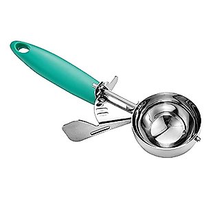 JUNADAEL J Portion Scoop, 2.75 OZ Disher Scoop, 16 Cookie Scoop, 5.5 Tbsp Cookie Dough Scoop, Green Handle, for Portion Control, Cookie Dough, Cupcake Batter, Ice Cream