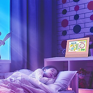 Kids Digital Alarm Clock Colorful, 7" Large LED Time Display Children's Sleep Trainer, Eye-Caring Digital Clock for Girls Boys Bedrooms Bedside, 17 Alarm Clock Settings Easy to Use Kids Birthday Gift