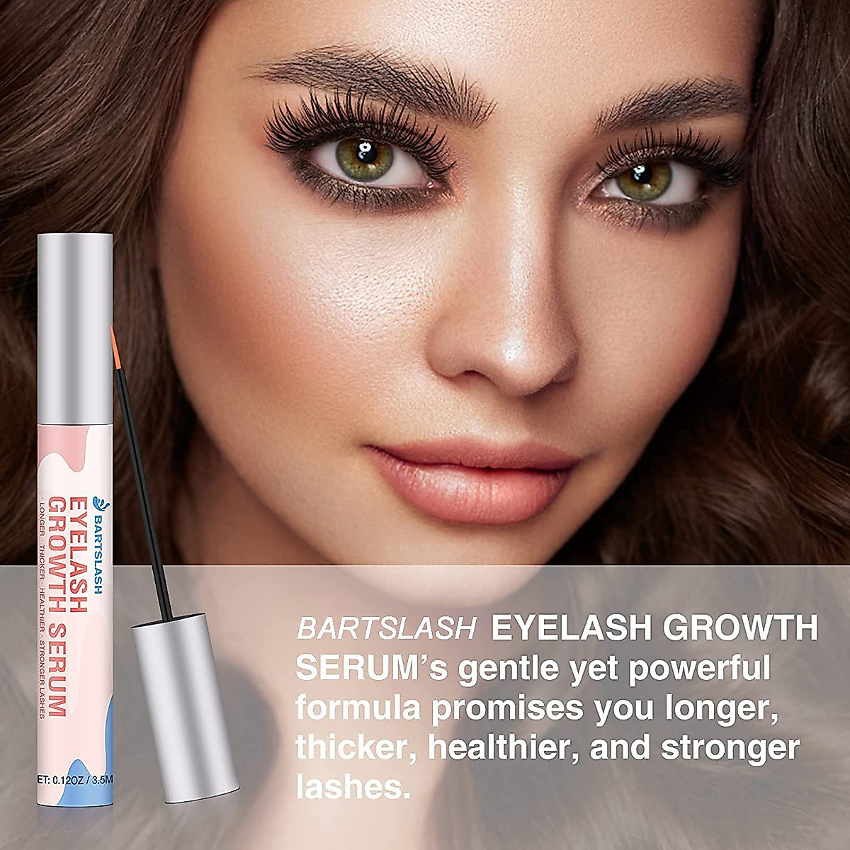 BARTSLASH Advanced Eyelash Growth Serum - Irritation Free - Achieve Longer, Thicker, Healthier, and Stronger Lashes - 0.12OZ/3.5ML