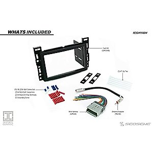 SCOSCHE Install Centric ICGM11BN Compatible with Select GM 2004-09 Double DIN Complete Basic Installation Solution for Installing an Aftermarket Stereo,Black