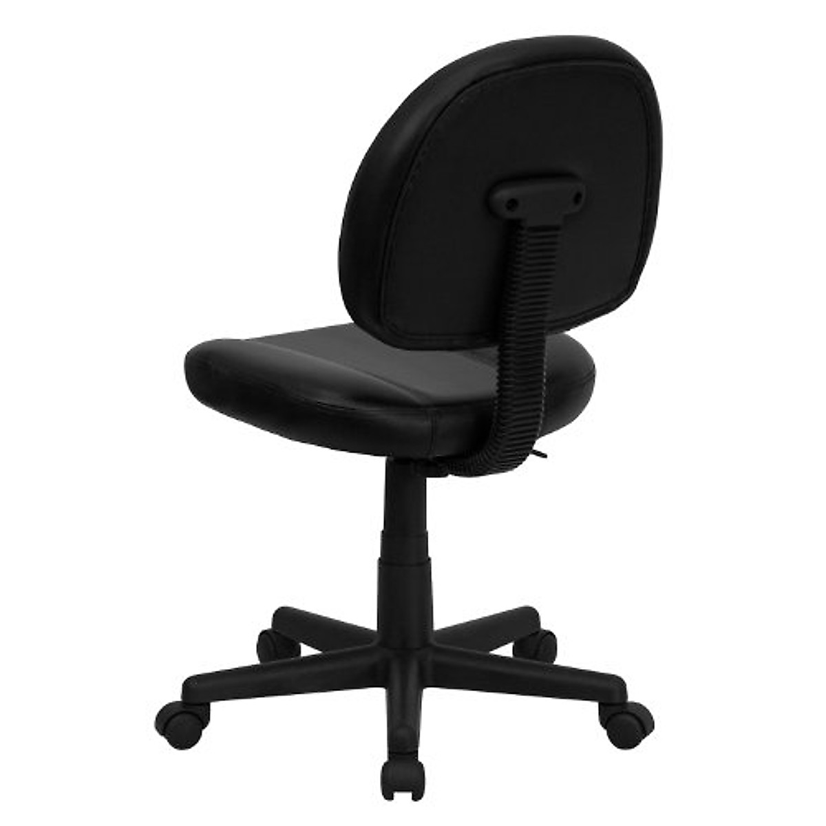 Flash Furniture Ronald Mid-Back Black LeatherSoft Swivel Ergonomic Task Office Chair with Back Depth Adjustment