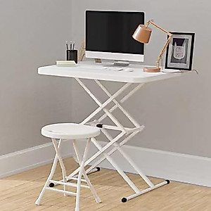 Delitem 25x17 inch Height Adjustable Desk/Table Surface Riser, 17" Wide Tabletop Multi-Height Desk Converter, Monitor Laptop Platform Work Station/Panic Table (Blue)