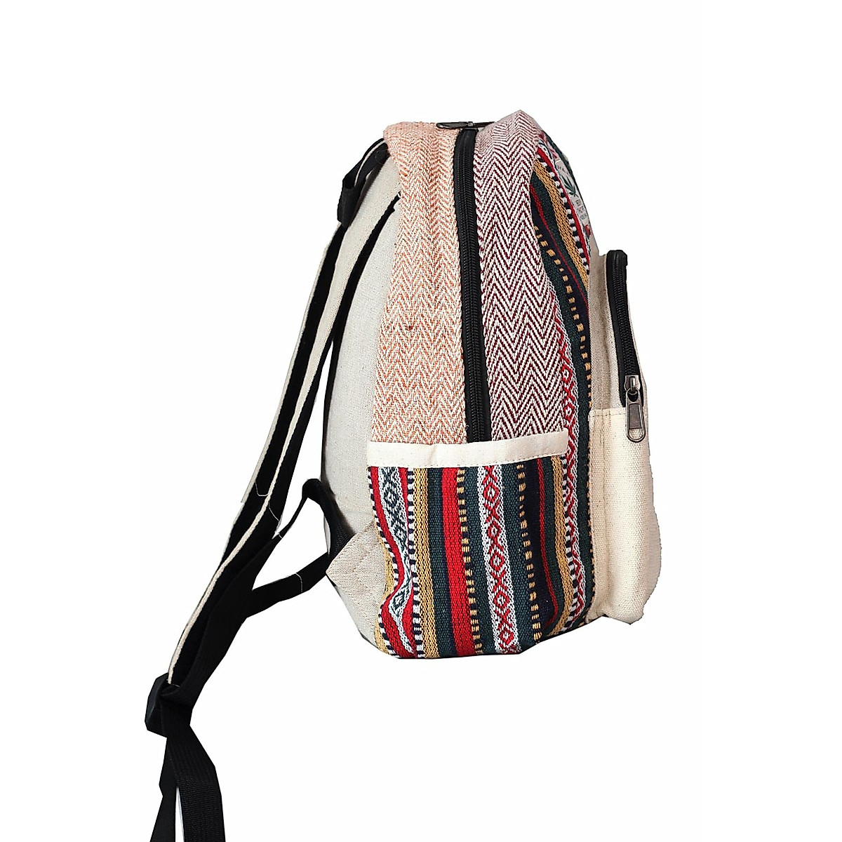 VIBRANIC Himalayan HEMP Laptop Backpack - THC Free - 13”/15” Laptop Compartment - All Natural Handmade - Multi-Pocket - Lord Ganesha Print - Made in Nepal