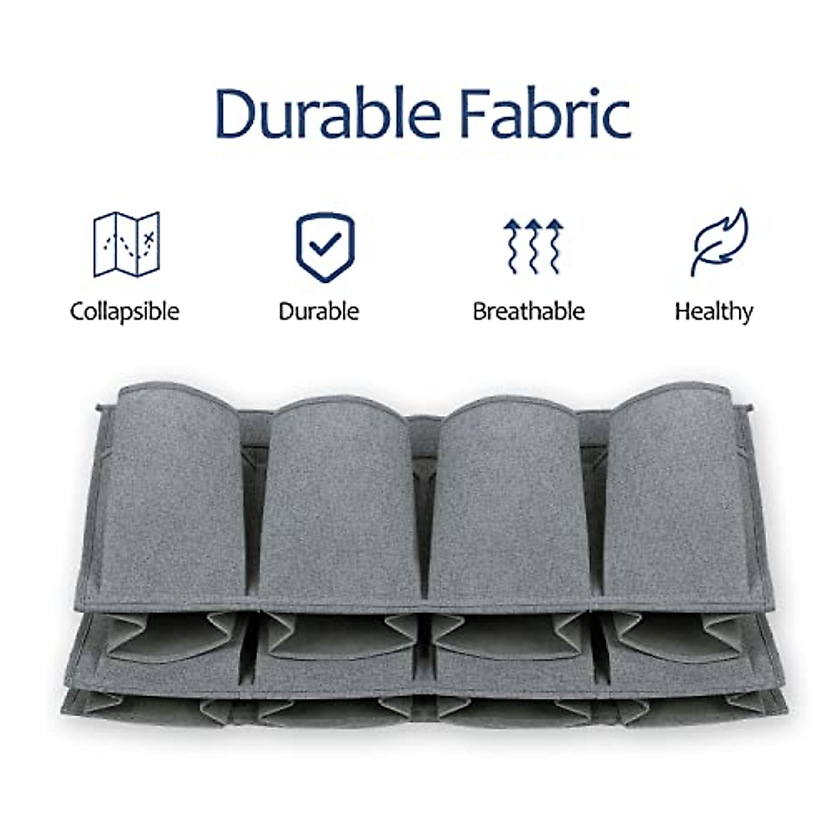 KEETDY 24 Large Over the Door Shoe Rack Hanging Shoe Organizer for Closet for Men Sneakers, Women High Heels, Grey