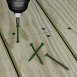 Deck Plus Deck Screws, 10 x 3" Self Drilling Screws, Green, 5 lb Box, Rust Resistant, T25 Star Bit