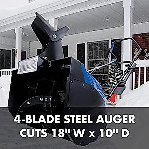 Snow Joe SJ623E 18-Inch 15-Amp Electric Walk-Behind Single Stage Snow Blower w/ Headlight, 18-Inch