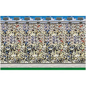 3 Pack Plastic Deck Stadium Photography Backdrop Decorations for Sports Theme Birthday Party, Football Baseball Soccer Backdrop Game Day Photo Booth Background Wallpaper Party Supplies, 54 x 108 Inch