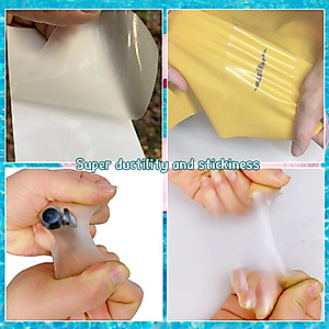 6 Ft Inflatable Patch Repair Kit Waterproof, Pool Repair Patch, 3.5”X12”X 6Pcs Outdoor Repair Patch for Inflatable Pool, Bounce House, Raincoat, Umbrella, Swimming Ring, Large, Clear, Heavy Duty TPU