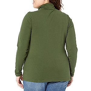 Amazon Essentials Women's Long-Sleeve Turtleneck (Available in Plus Size), Dark Olive, Medium